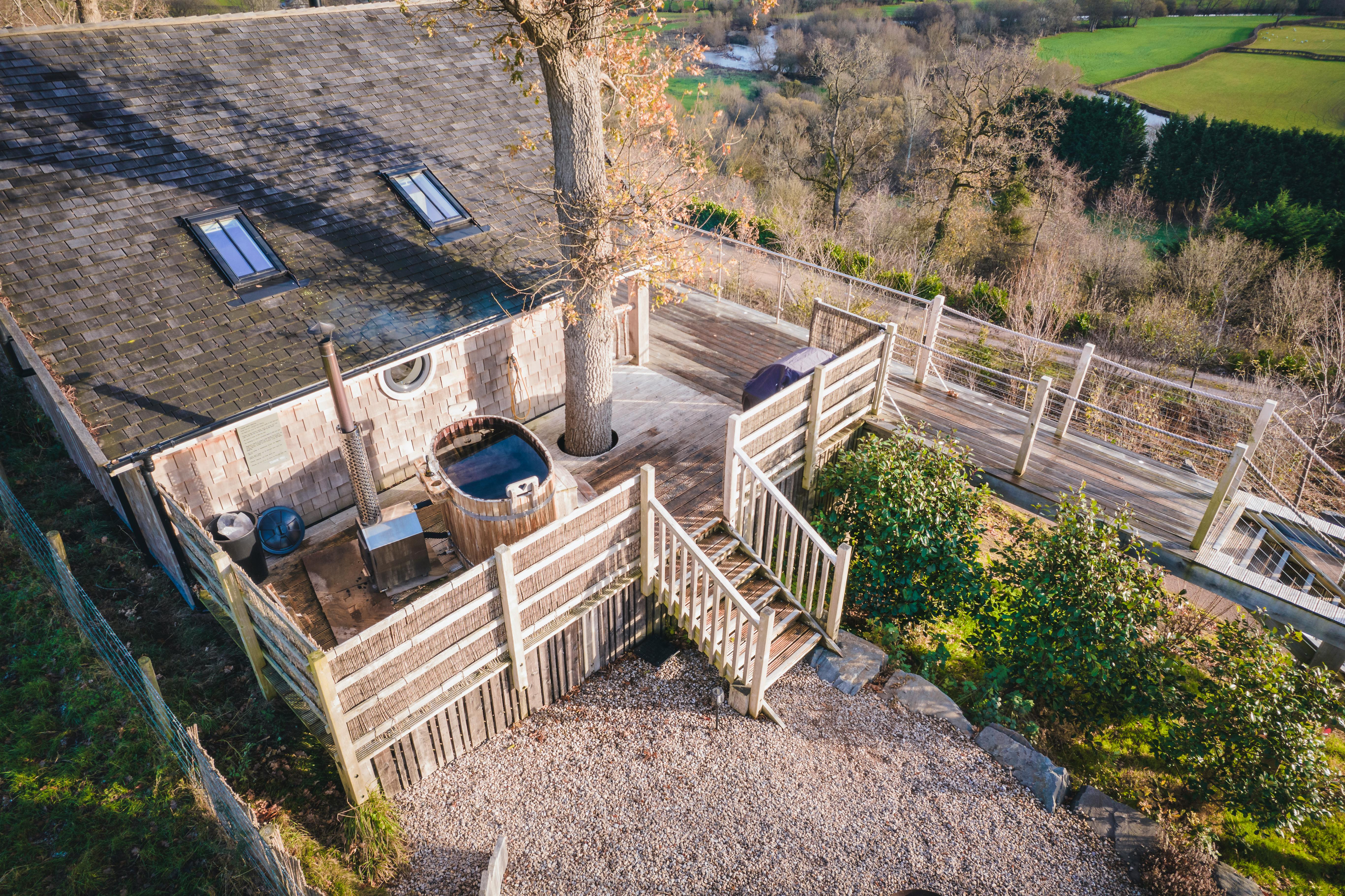 Heartwood Treehouse - a luxurious hot tub treehouse in rural Mid Wales.