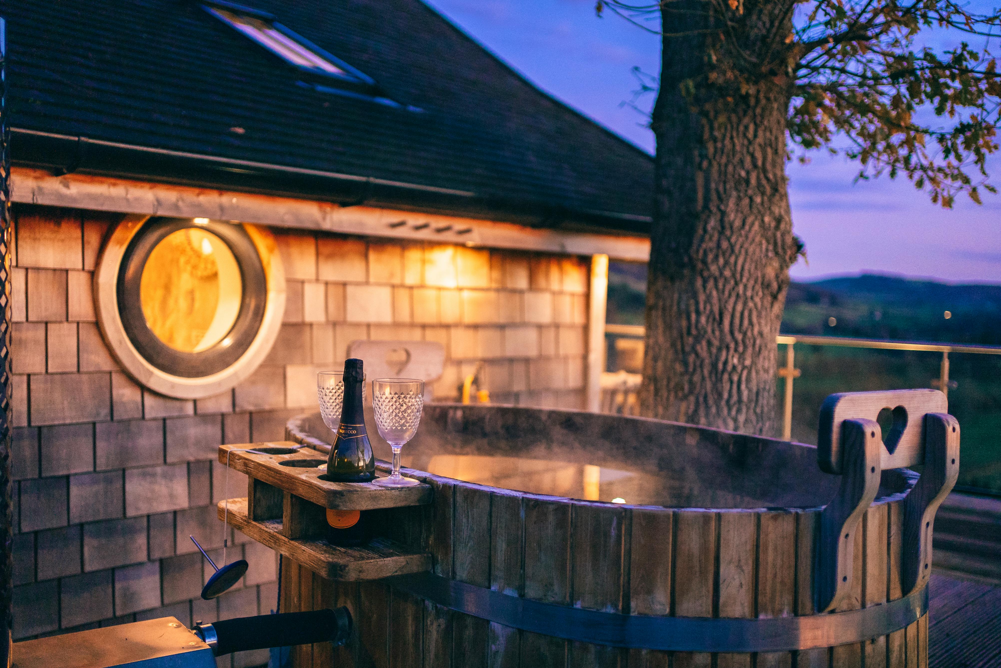 Heartwood Treehouse - a luxurious hot tub treehouse in rural Mid Wales.