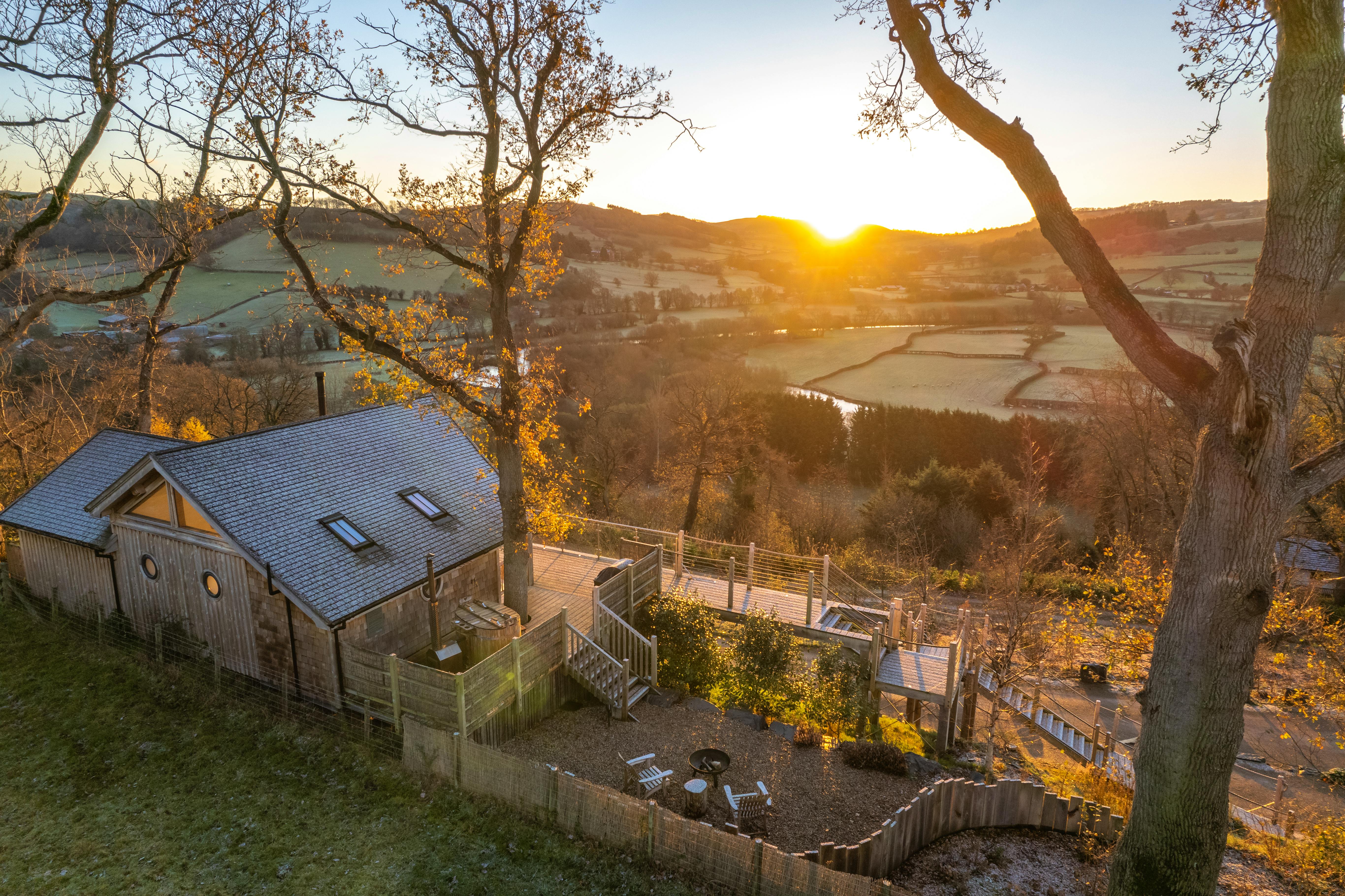 Heartwood Treehouse - a luxurious hot tub treehouse in rural Mid Wales.