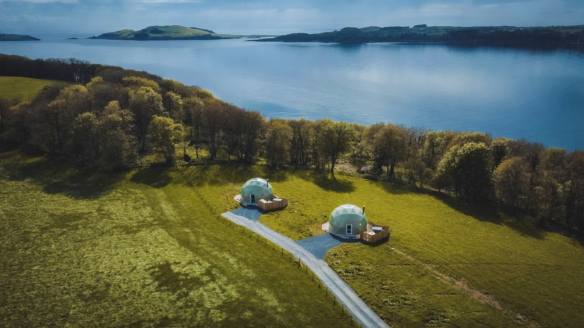 Domes by the Sea - Three geodomes overlooking the sea