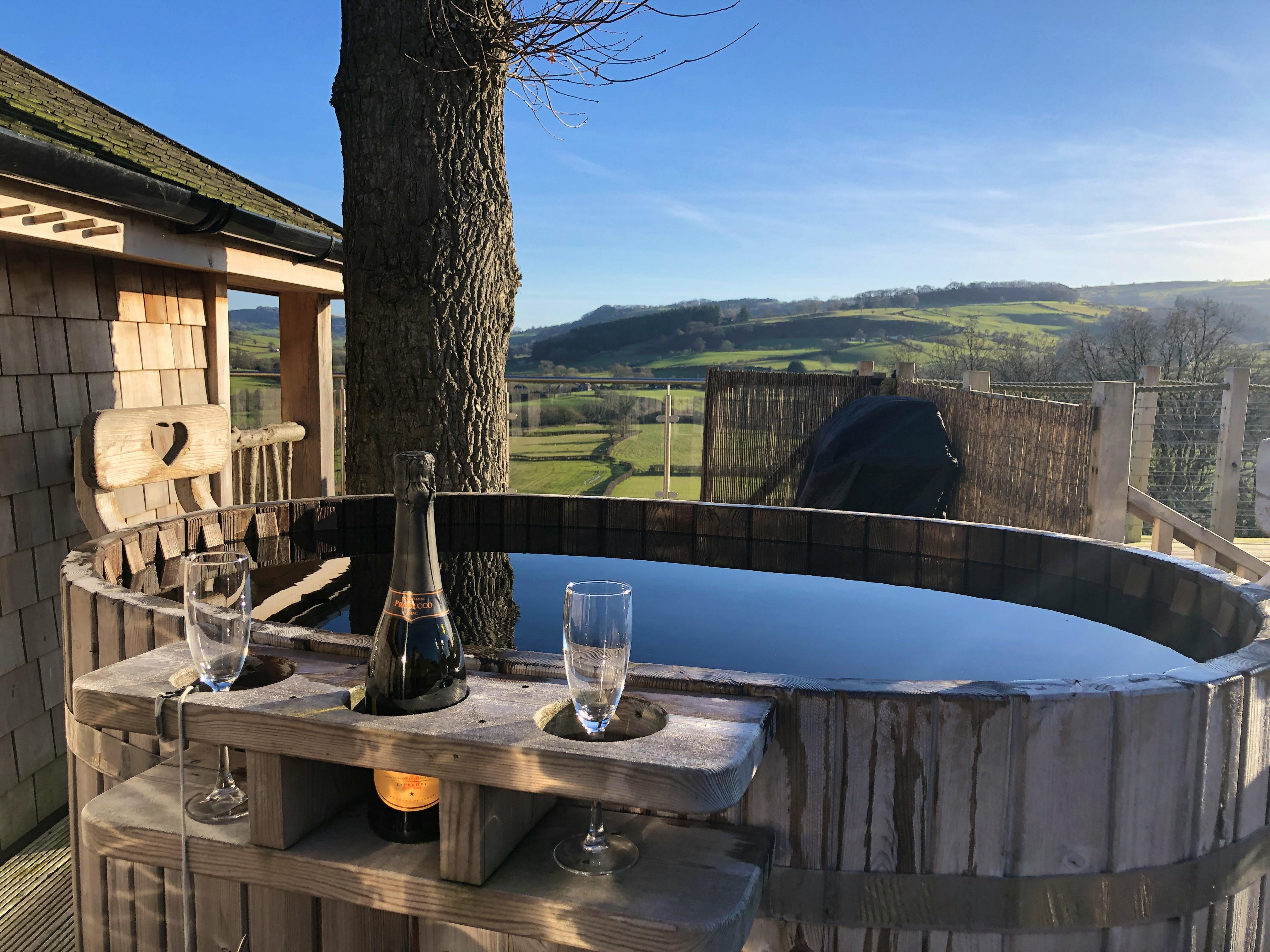 Heartwood Treehouse - a luxurious hot tub treehouse in rural Mid Wales.